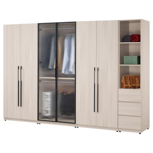 Boden-巴拉9.3尺多功能收納衣櫃組合(三抽開放式衣櫃組合)|半/開放式衣櫃|ETMall東森購物網