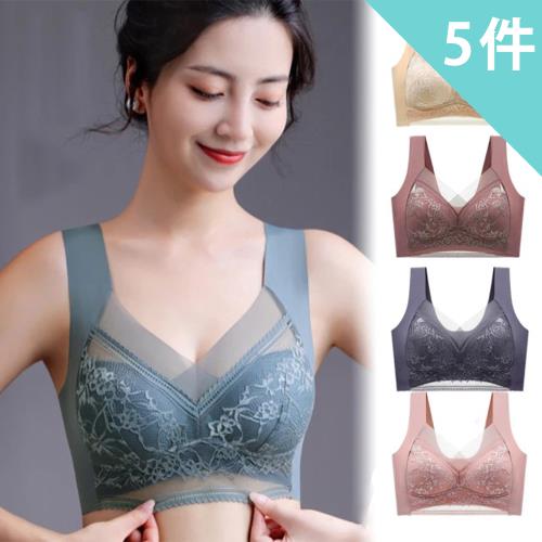 【enac 依奈川】5件組 現貨 氣質蕾絲無痕無鋼圈內衣/性感內衣/女內著/無痕內衣 (隨機)|無鋼圈/軟鋼圈|ETMall東森購物網