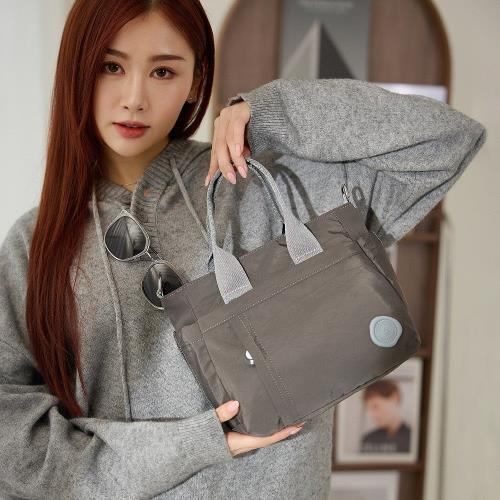 【金安德森】 River 皺褶感手提托特包-霧灰|側背包|ETMall東森購物網