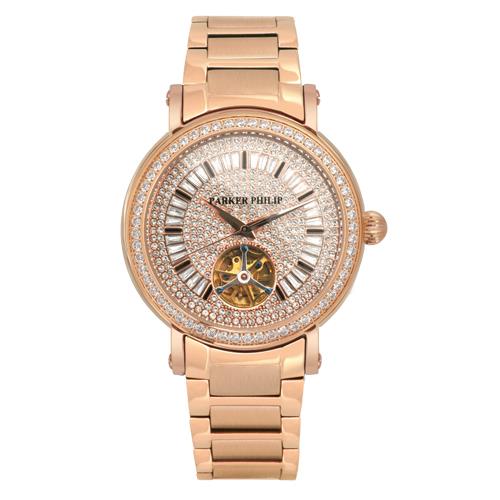 PARKER PHILIP鋼鐵擺輪滿天星限量機械腕錶-1110|機械錶|ETMall東森購物網