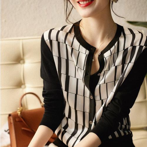 【ALLK 歐楷】新品 配色針織衫上衣 2色(尺寸F/中大尺碼/輕量/保暖)|造型上衣|ETMall東森購物網