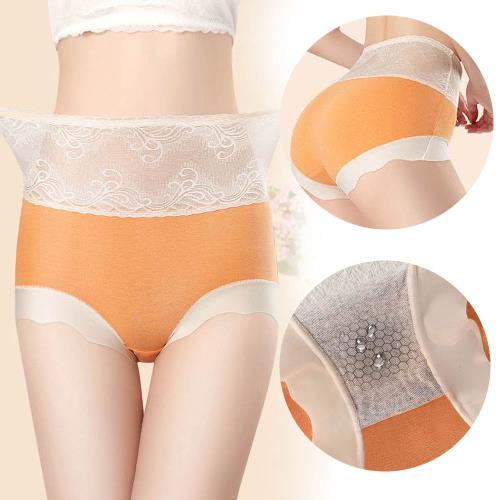 PinLe 玻尿酸高腰蕾絲收腹無痕抑菌內褲1件(顏色隨機)|三角褲|ETMall東森購物網