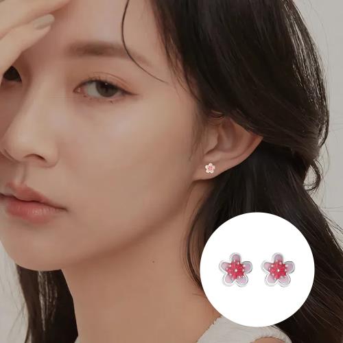 【A&R】S999純銀粉嫩櫻花轉珠耳環(招桃花 好人緣 鎖珠 螺絲 鎖式 耳扣 抗過敏 生日 情人節 禮物)|其他材質/款式|ETMall東森購物網