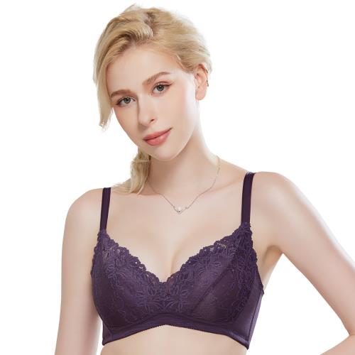 【Swear 思薇爾】 舒棉Bra系列B-E罩無鋼圈蕾絲包覆女內衣(沐檀紫)|思薇爾|ETMall東森購物網