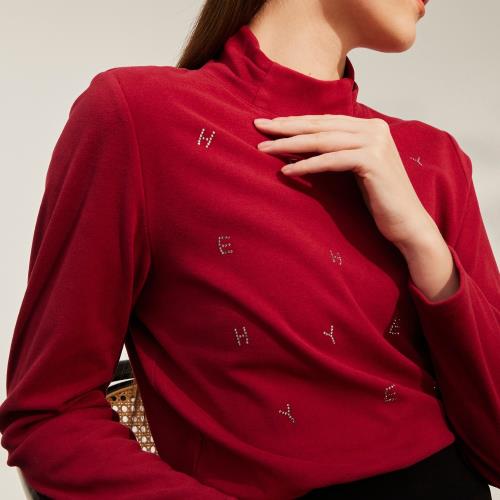 HsinGo 晶漾光采天鵝絲絨棉鑽飾保暖上衣|上衣|ETMall東森購物網