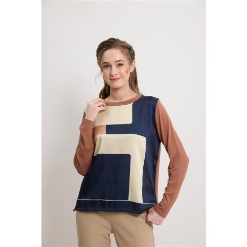 QWI義式絲質圖騰毛織上衣-1110|上衣|ETMall東森購物網