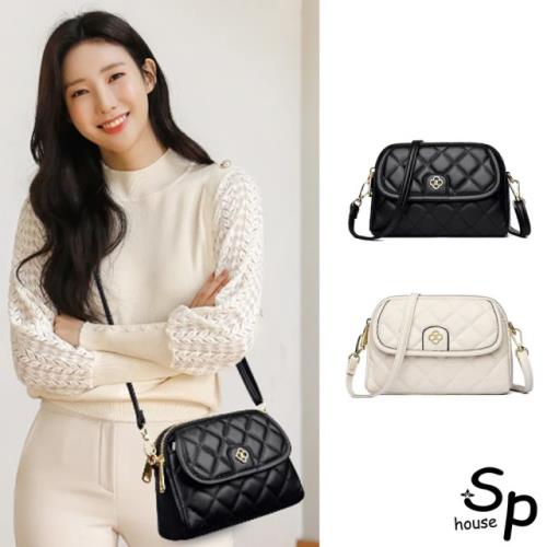 Sp house 時尚生活菱格側肩斜背女用多層包(2色可選)|側背包|ETMall東森購物網