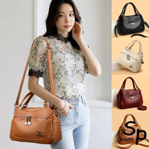 Sp house 精緻都會通勒大容量拉鍊肩背手提包(6色可選)|側背包|ETMall東森購物網