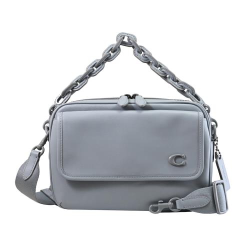 COACH CR726 Charter 24 簡約C LOGO翻蓋設計拉鍊兩用包.灰藍|COACH肩背包/側背包|ETMall東森購物網