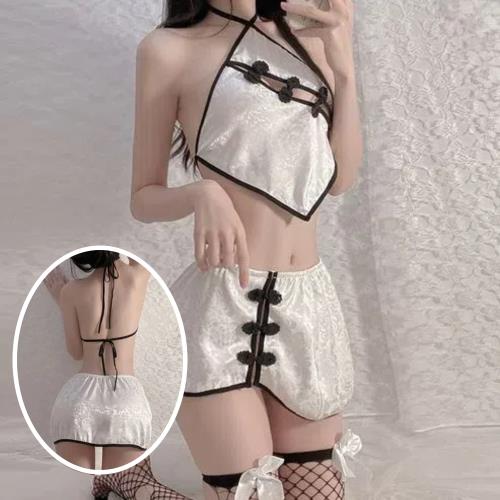 【A&R】性感誘惑 中國風鏤空復古旗袍肚兜套裝(Cosplayer 角色扮演 萬聖節 情趣)|旗袍|ETMall東森購物網