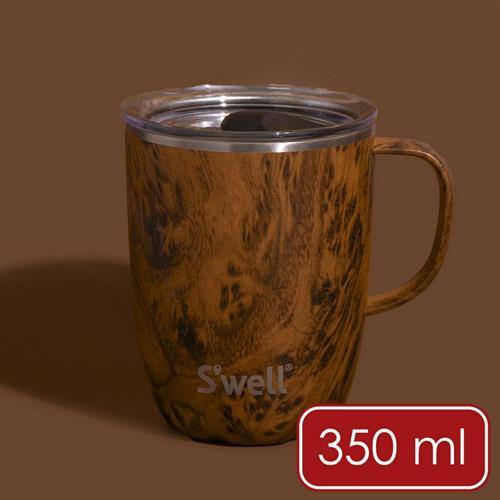 《Swell》Mug不鏽鋼滑蓋保溫馬克杯(金柚木紋350ml) | 保溫杯 保冷保冰杯 推蓋直飲杯 環保杯 便攜杯 咖啡杯 隨行杯|300 ...