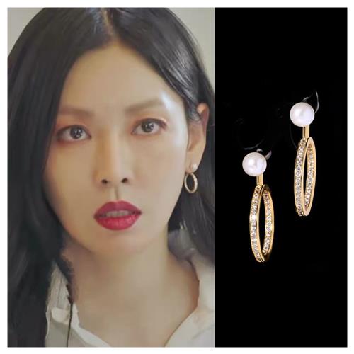 梨花HaNA 頂樓金素妍千瑞真珍珠鑽圈圈耳環Penthouse|其他材質/款式|ETMall東森購物網