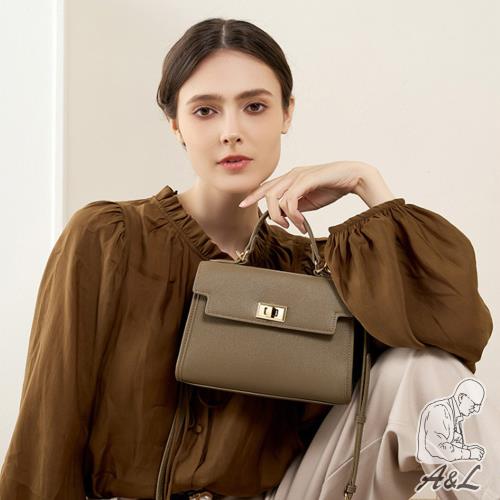 【A&L老工匠】真皮.牛皮時尚mini Kelly凱莉包肩背/斜背包-深卡其灰|側背包|ETMall東森購物網