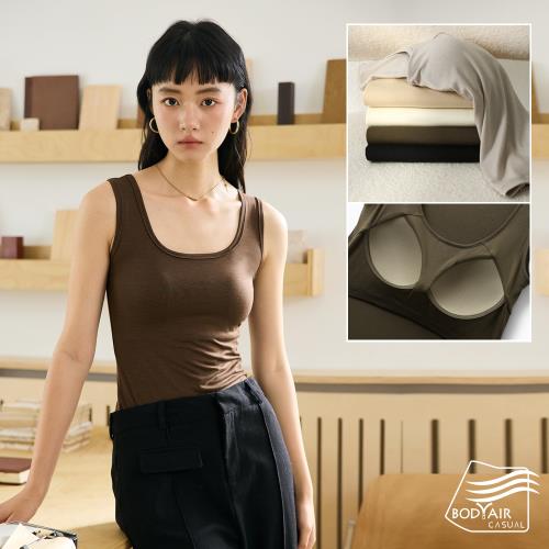 【BODYAIR嚴選】絲滑輕暖羊毛天絲BRA背心(內搭.保暖.一體成型.CASUAL)|T恤|ETMall東森購物網
