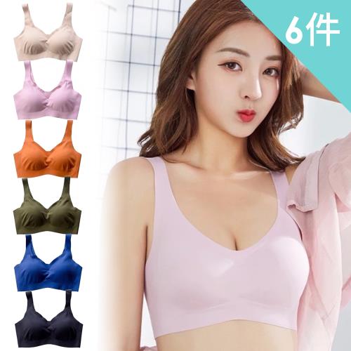 【enac 依奈川】6件組 ☆ 輕盈無感舒適睡眠無鋼圈內衣/性感內衣/女內著/無痕內衣(隨機)|無鋼圈/軟鋼圈|ETMall東森購物網