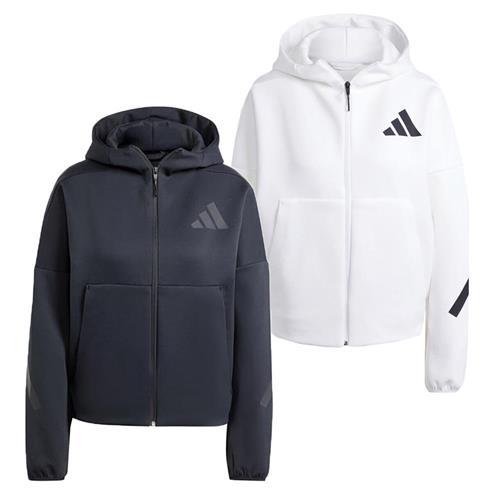 【下殺】Adidas 連帽外套 女裝 Z.N.E. 黑/白【運動世界】JE7848/JE7849|外套|ETMall東森購物網