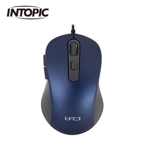 【INTOPIC 廣鼎】UFO-MS-Q112 飛碟光學有線靜音滑鼠-金屬藍|INTOPIC|ETMall東森購物網