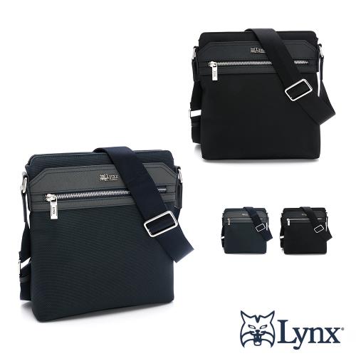 Lynx - 美國山貓進口十字紋牛皮搭配牛津布直式側背包(小)-共2色|側背包|ETMall東森購物網