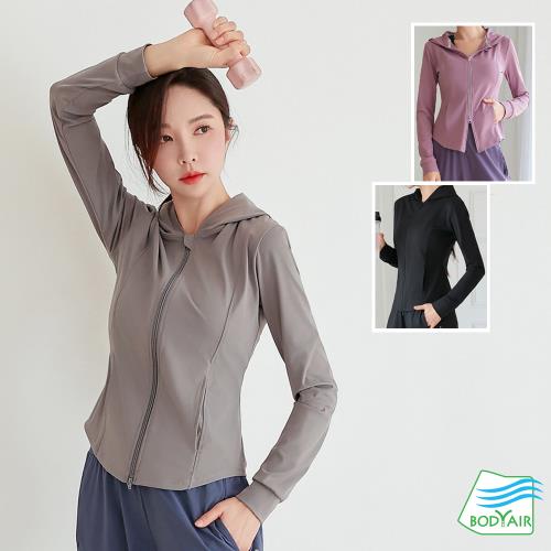 【BODYAIR嚴選】雙開拉鍊小收腰連帽外套(瑜珈.運動.慢跑.透氣.舞蹈.運動外套)|外套|ETMall東森購物網
