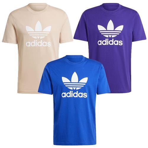 【下殺】Adidas 純棉短袖上衣 男裝 三葉草 奶茶/紫/藍【運動世界】IZ2351/IZ2355/IZ3058|短袖|ETMall東森購物網