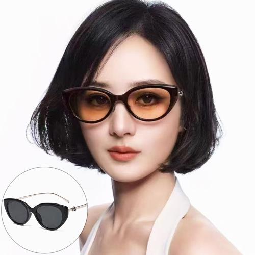 seoul show首爾秀 貓眼金屬腿高級感ins太陽眼鏡UV400墨鏡 522|一般墨鏡|ETMall東森購物網