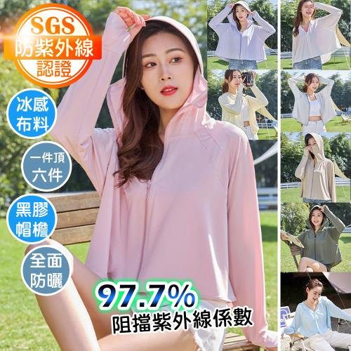 QIDINA 親膚冰絲涼感不悶熱遮陽透氣黑膠帽圍防曬外套-D-202504加價購|防曬外套|ETMall東森購物網