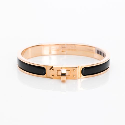 Hermes Mini Clic Kelly窄版琺瑯手環(黑/金)(PM) (H200004F 01)|手環|ETMall東森購物網
