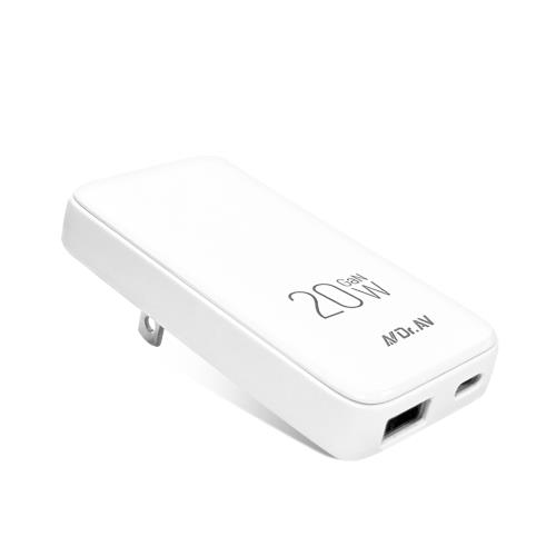 【聖岡科技Dr.AV】USB-202SF 超薄 20W氮化鎵PD+QC快充 充電器(90度摺插頭|GaN氮化鎵充電器|ETMall東森購物網
