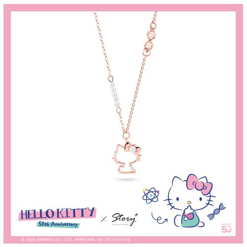 STORY 故事銀飾-可愛DNA系列-Hello Kitty晶鑽造型項鍊|925純銀項鍊|ETMall東森購物網