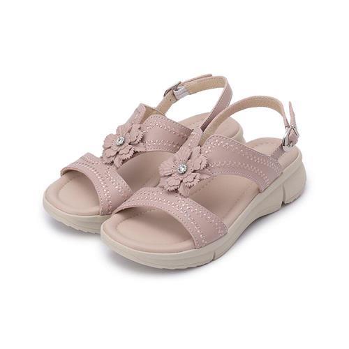 LUZZI 鑽花牛皮涼鞋 芋粉 女鞋 鞋全家福|平底涼鞋|ETMall東森購物網