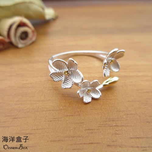 【海洋盒子】優雅美麗繁花朵朵山茶花925純銀戒指.可調整戒圍|925純銀戒指|ETMall東森購物網