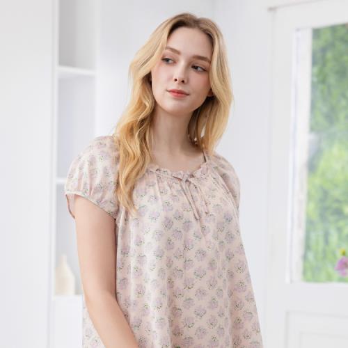 Rosemaid 羅絲美 - 溫柔漫舞100%棉短袖洋裝睡衣-溫柔粉/溫柔綠【C5109】|金秋購物節，全站最高39%回饋，消費滿額再抽999黃金|短袖睡衣|ETMall東森購物網