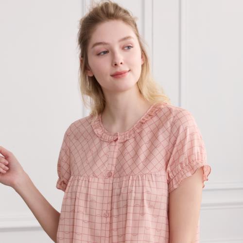 Rosemaid 羅絲美 - 甜蜜晨曦100%棉短袖衣褲裝睡衣-甜蜜粉 【R5144】|短袖睡衣|ETMall東森購物網