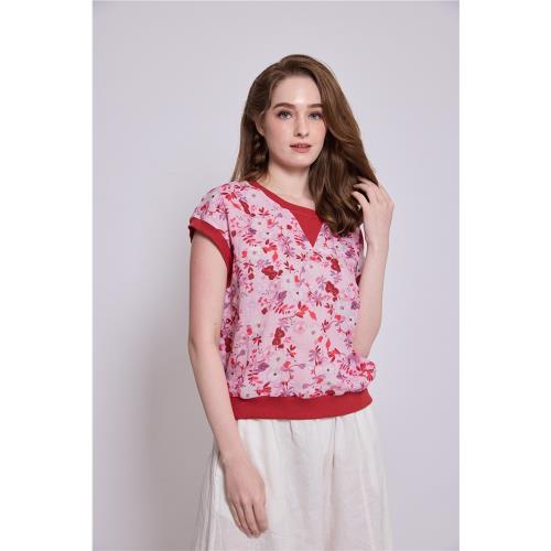 QWI夏季絲綢亞麻歐式圖騰上衣-獨|上衣|ETMall東森購物網