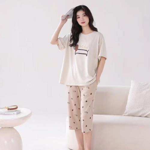 MFN 蜜芬儂 小辣狗七分褲短袖休閒服(七分褲)|短袖兩件睡衣褲|ETMall東森購物網