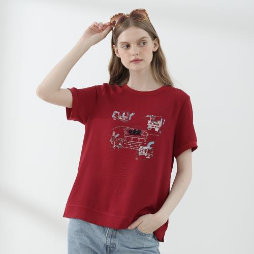 HsinGo輕柔沁涼手繪風精品立線繡上衣|上衣|ETMall東森購物網