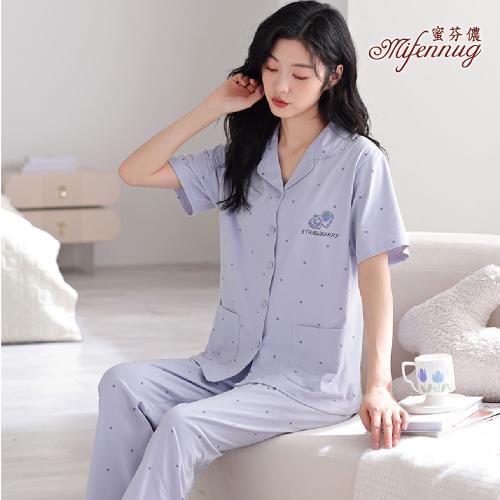 MFN 蜜芬儂 紫色-短袖長褲睡衣(薄款)|短袖兩件睡衣褲|ETMall東森購物網