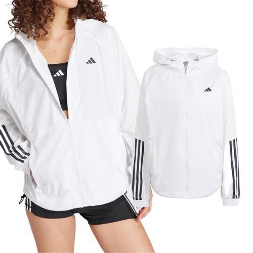 Adidas Hyglm Windb 女 白色 風衣 運動 訓練 慢跑 寬鬆 愛迪達 休閒 連帽 外套 IS8042|外套|ETMall東森購物網