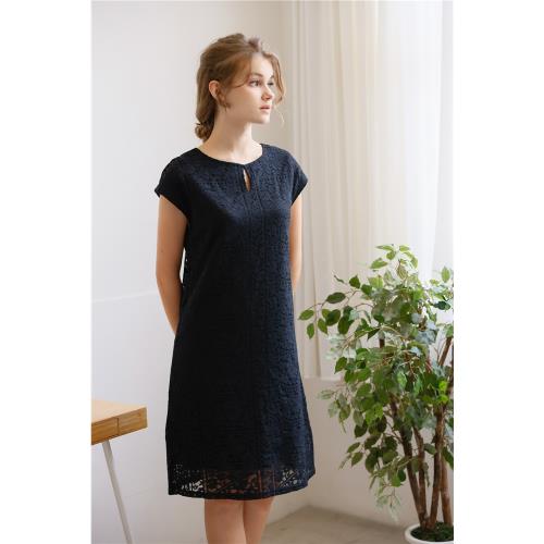 QWI法式工坊絕美訂製蕾絲洋裝(黑)|短袖洋裝|ETMall東森購物網