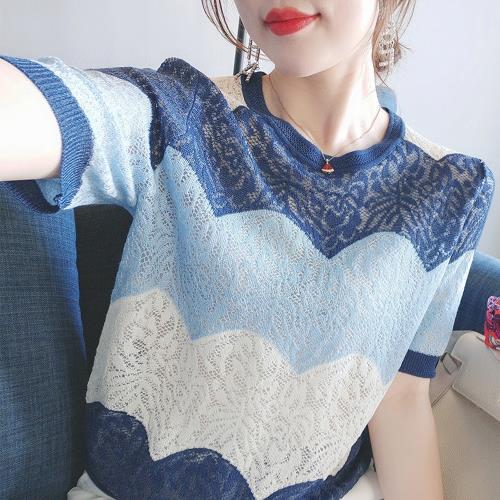 ALLK 歐楷 超彈力配色針織上衣 圖片色(尺寸F)|造型上衣|ETMall東森購物網