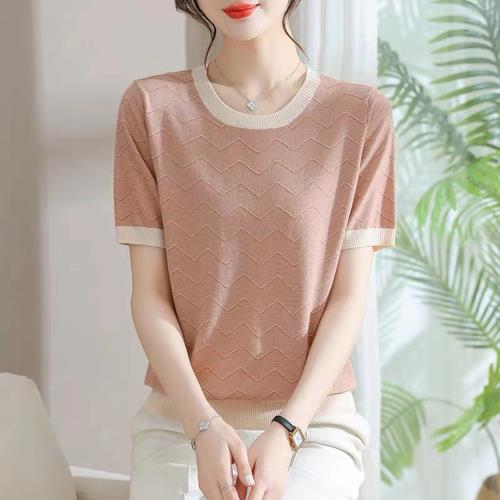 【ALLK 歐楷】新品 圓領結針織衫上衣 2色(尺寸F/中大尺碼/涼爽/透氣)|造型上衣|ETMall東森購物網