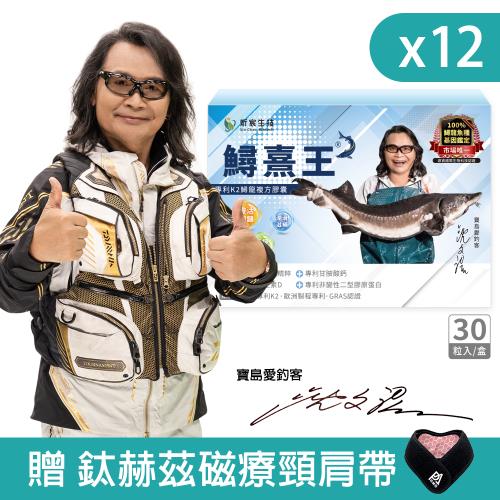 沈文程有感代言 炘宸生技-鱘熹王 專利K2鱘龍複方膠囊 (30顆/盒x12盒;共360顆) 獨家贈PA鈦赫茲磁療頸帶|MSM|ETMall東森購物網