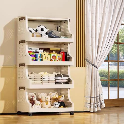 Mr.box 摺疊式斜口置物架-附輪 4層|折疊收納箱|ETMall東森購物網