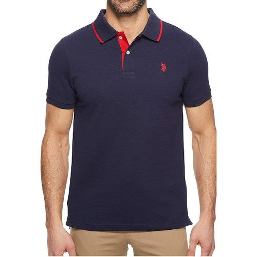 US Polo 2025男時尚小馬球標誌合身寶藍色短袖POLO|短袖|ETMall東森購物網