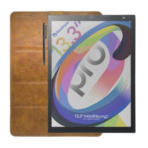 Readmoo讀墨 mooInk Pro 2C 13.3吋電子書平板 (彩色)+ 13.3吋折疊皮套 - 棕|mooInk|ETMall東森購物網