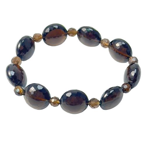 【喨喨飾品】茶水晶10*16mm扁圓型切面角度珠設計款手鍊 A590|其他|ETMall東森購物網