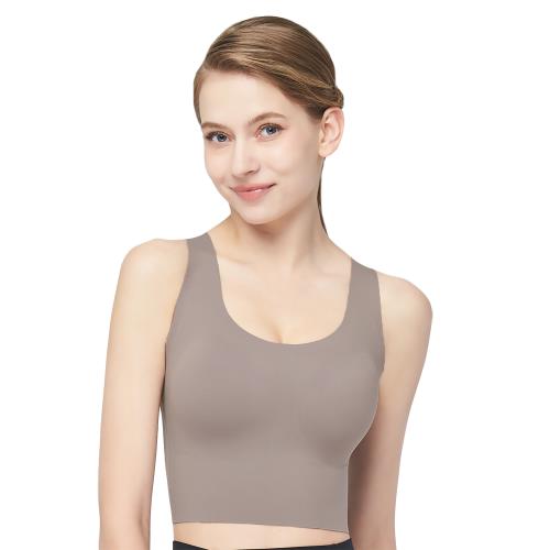 【思薇爾】U got fit系列M-XL無鋼圈工字美背無痕包覆素面運動短背心(岩石棕)|思薇爾|ETMall東森購物網