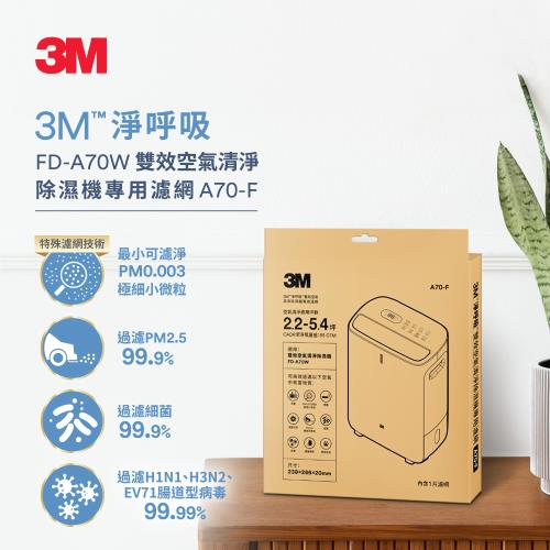 3M 除溼輪式7公升雙效空氣清淨除濕機FD-A70W專用濾網|3M|ETMall東森購物網