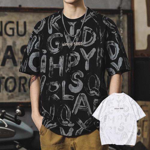 CS22 塗鴉文字風滿版圓領T恤|短袖T恤|ETMall東森購物網