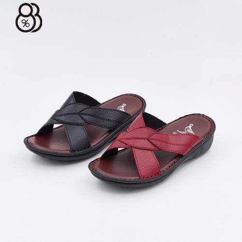 【88%】MIT台灣製 跟高4cm 厚底拖鞋 交叉 楔型涼拖鞋 2色|休閒鞋|ETMall東森購物網